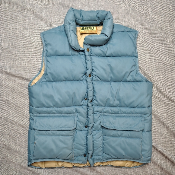 REI | Jackets & Coats | Vintage 7s Rei Puffer Vest Size Xl Blue Tan ...